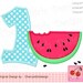 Watermelon Number 1 Summer Fruit Machine Embroidery Applique Design for ...