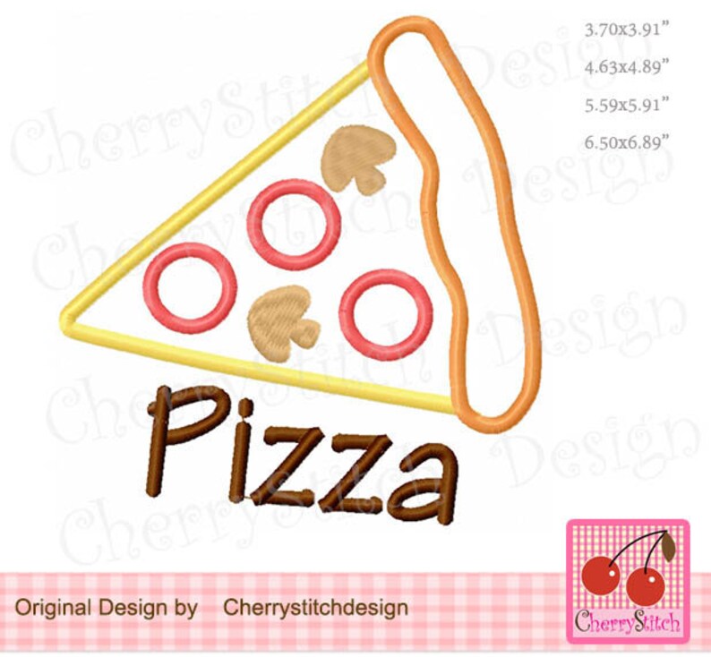 Pizza Food Machine Embroidery Applique Design FF07 for | Etsy