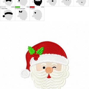 Christmas Santa Claus Face Fill Stitch Machine Embroidery - Etsy