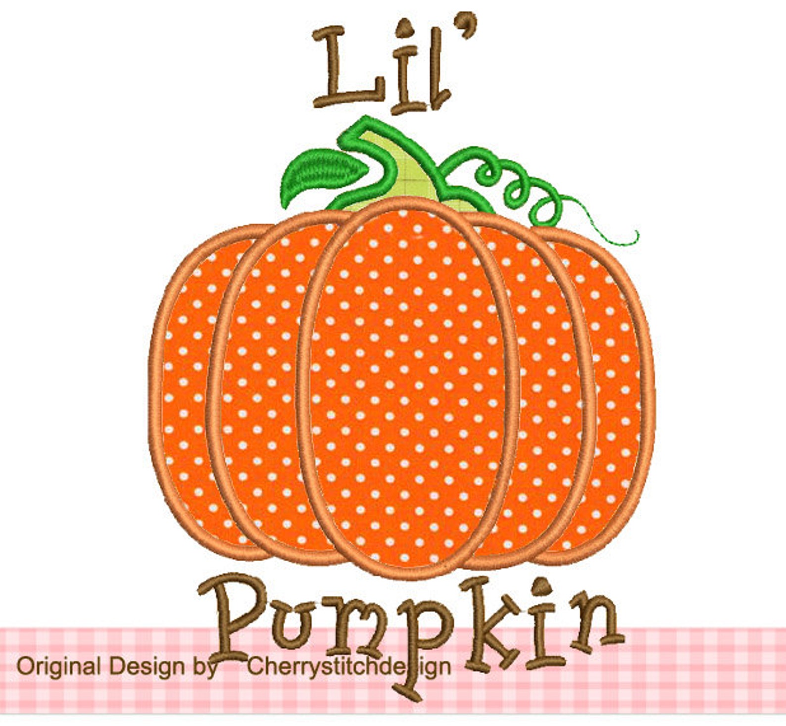 Lil' Pumpkin Thanksgiving Machine Embroidery Applique - Etsy