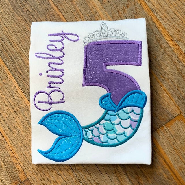 Mermaid Tail Number 5 Mermaid Number 5 Birthday Princess | Etsy