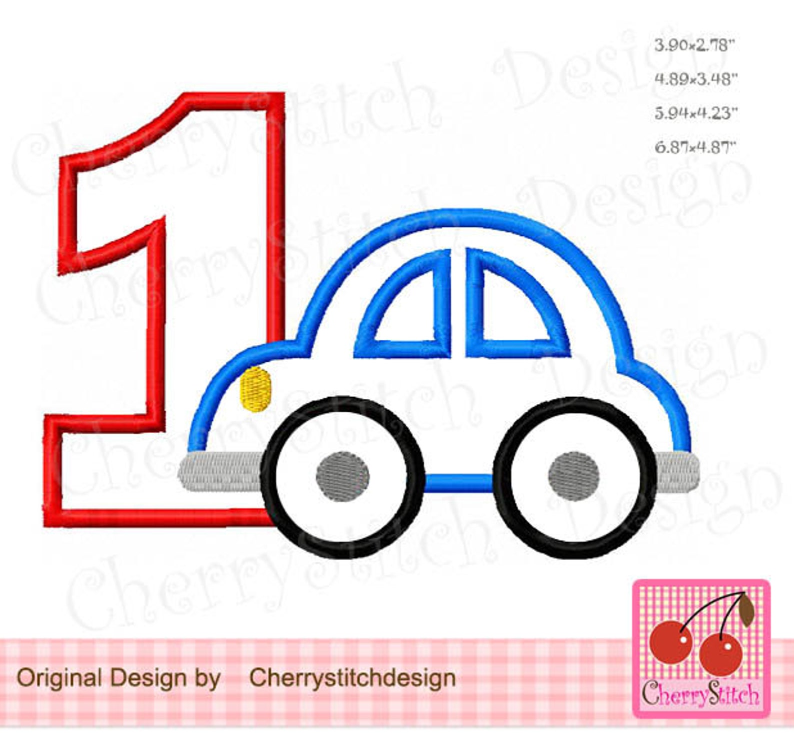 Car Number 1 Birthday Machine Embroidery Applique Design for - Etsy