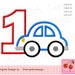 Car Number 1 Birthday Machine Embroidery Applique Design for 4x4,5x7 ...