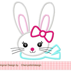 Bunny Girl Machine Embroidery Applique Design 4x4 5x5 | Etsy