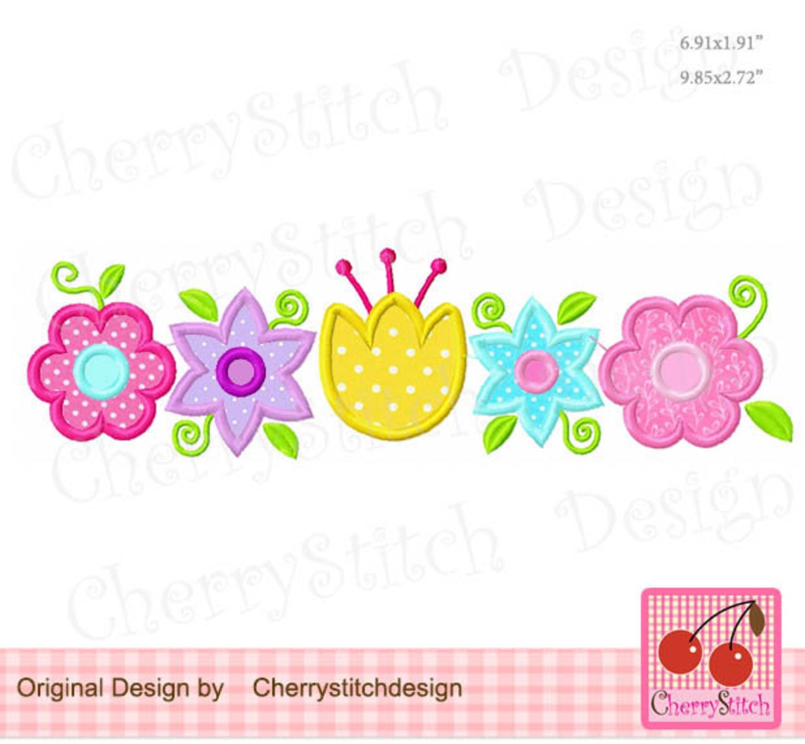Flowers Machine Embroidery Applique Design SPR36 - Etsy