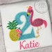 Embroidery Flamingo Pineapple Numbers Birthday Machine Embroidery ...