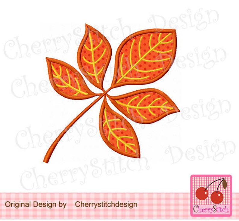Autumn Leaf Fall Machine Embroidery Applique - Etsy