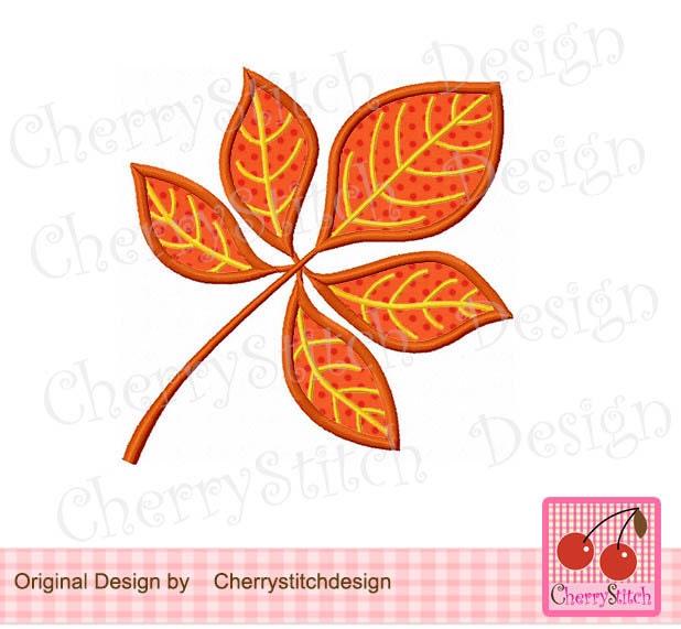 Autumn Leaf Fall Machine Embroidery Applique - Etsy