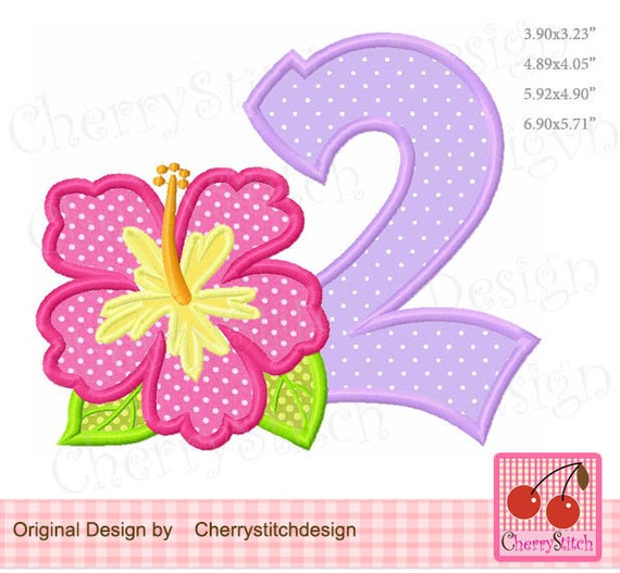 Embroidery Design Hibiscus Flower Number 2 Hawaii Flower | Etsy