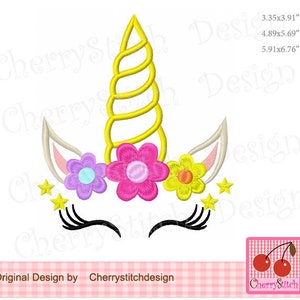 Unicorn Flowers Unicorn Machine Embroidery Design AN0191 - Etsy