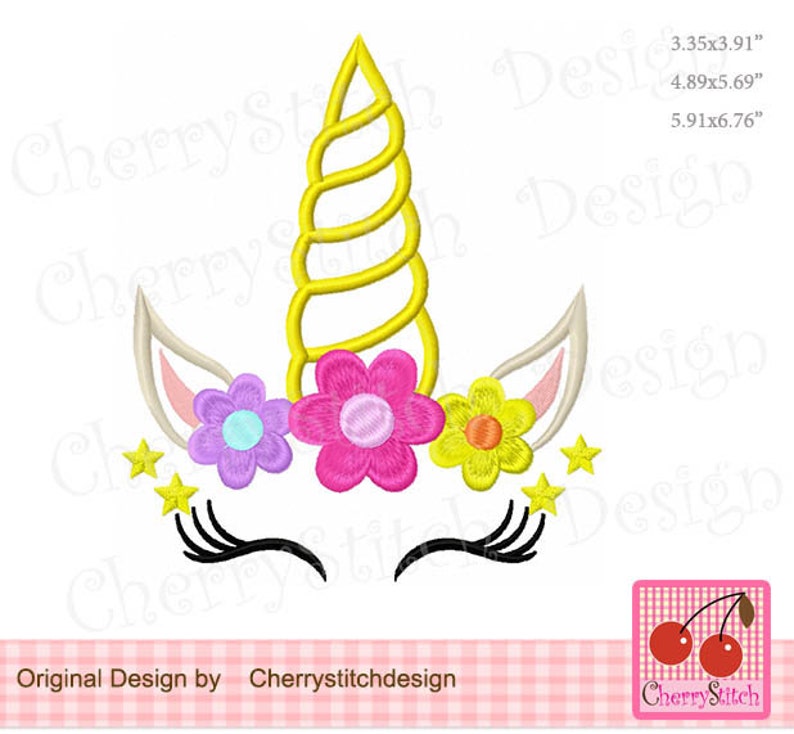 Unicorn Flowers Unicorn Machine Embroidery Design AN0191 | Etsy