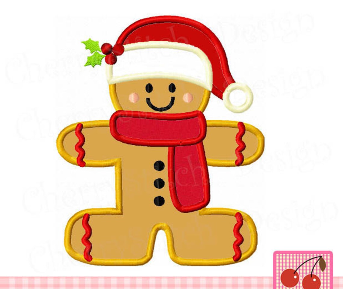 Gingerbread Santa Gingerbreadchristmas Digital Applique | Etsy