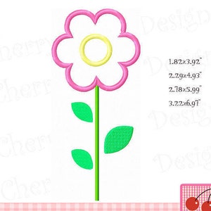 Spring Flower, Single Flower Embroidery Applique SPRING10 for 4X4 5x7 ...