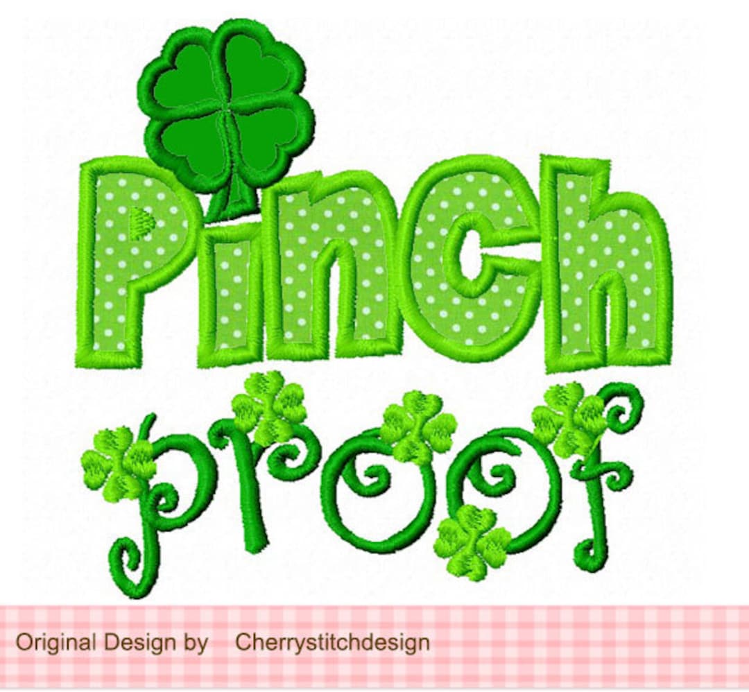 Pinch Proof St Patricks Day Machine Embroidery Applique - 4x4 5x5 6x6 ...