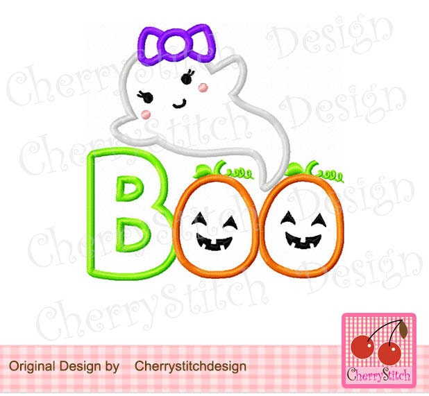 Halloween Ghost BOO Machine Embroidery Applique Design for - Etsy