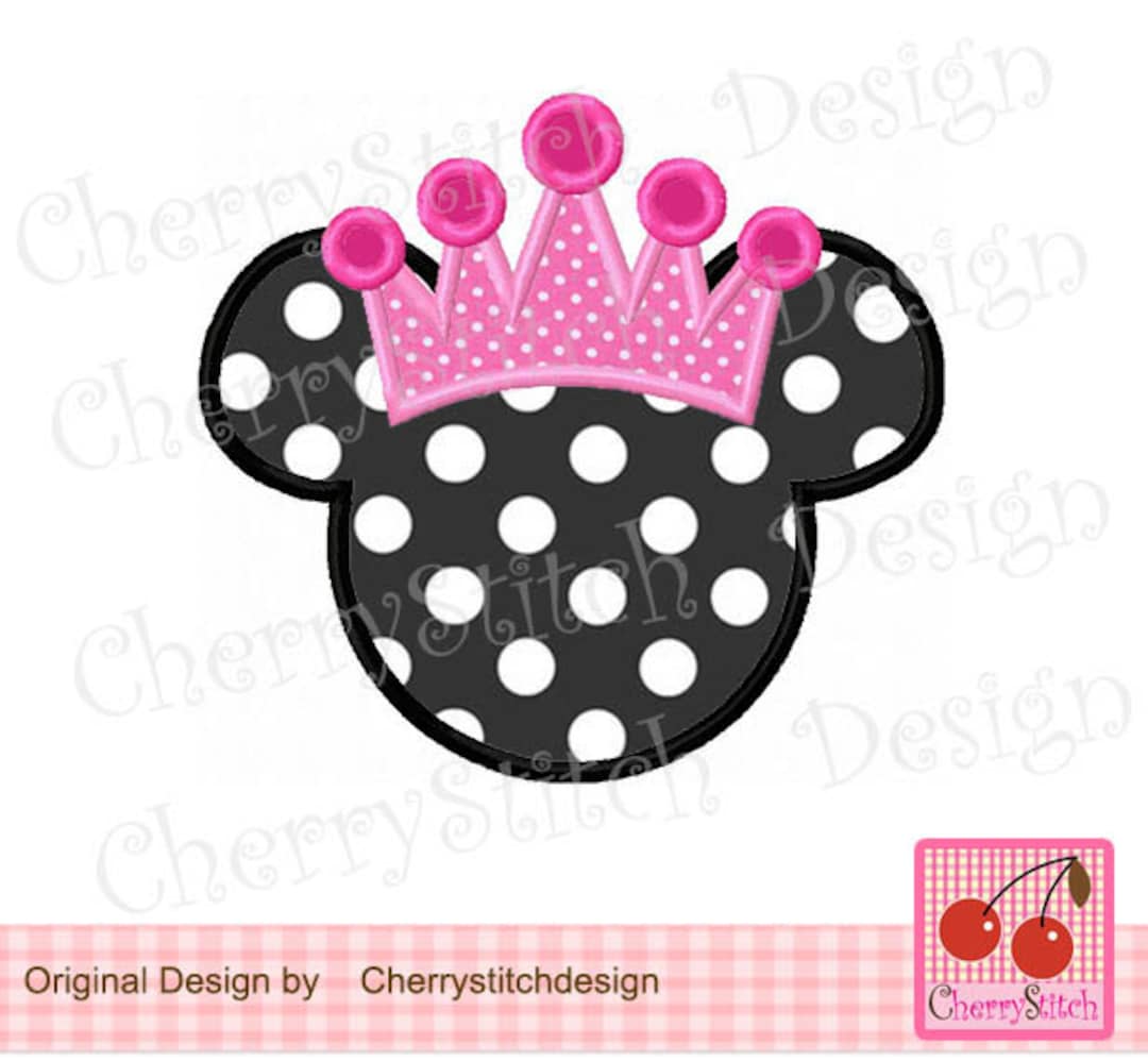 Minnie Applique Princess Minnie Machine Embroidery Appliqu - Etsy