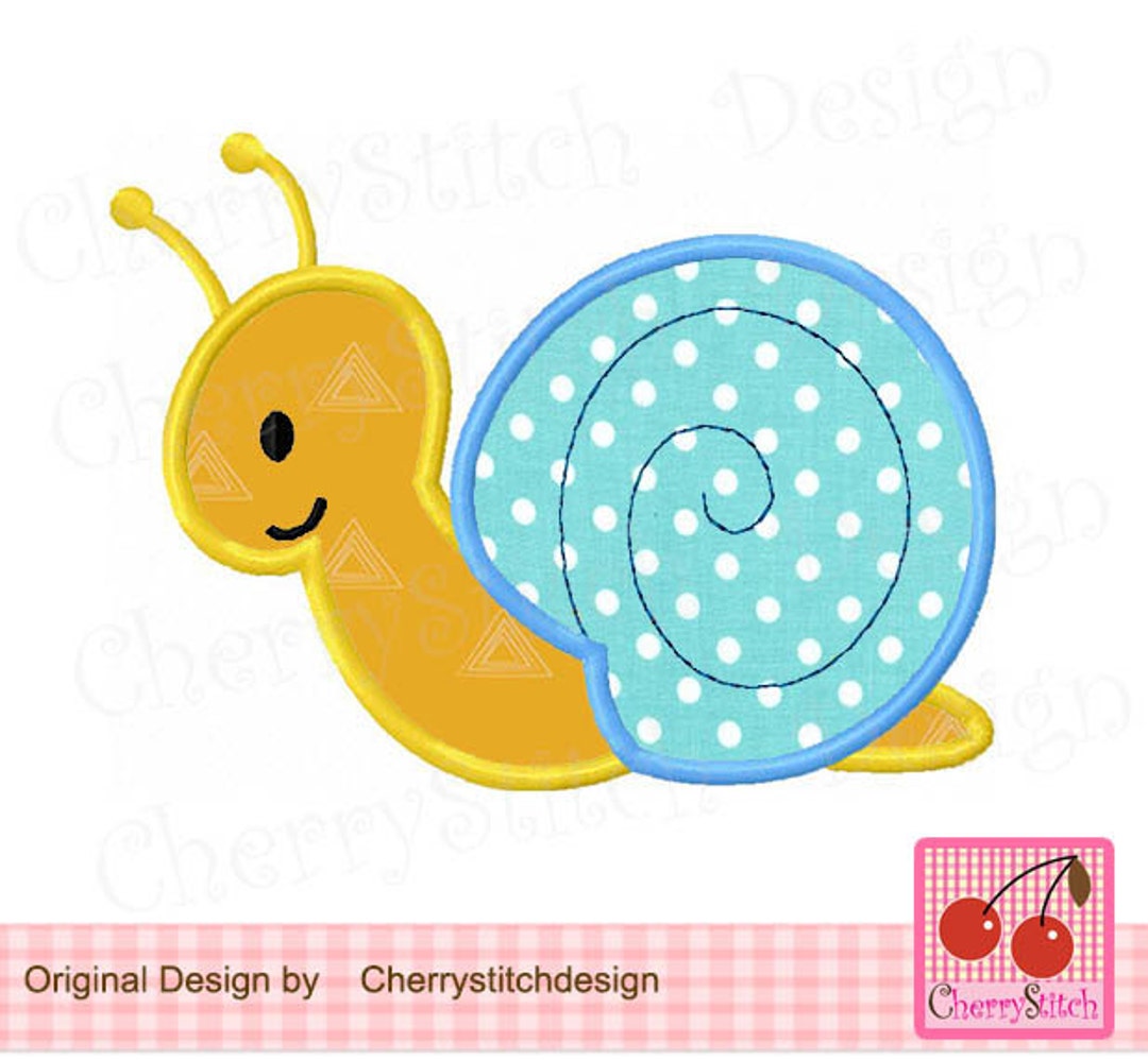 Snail Machine Embroidery Applique - Etsy