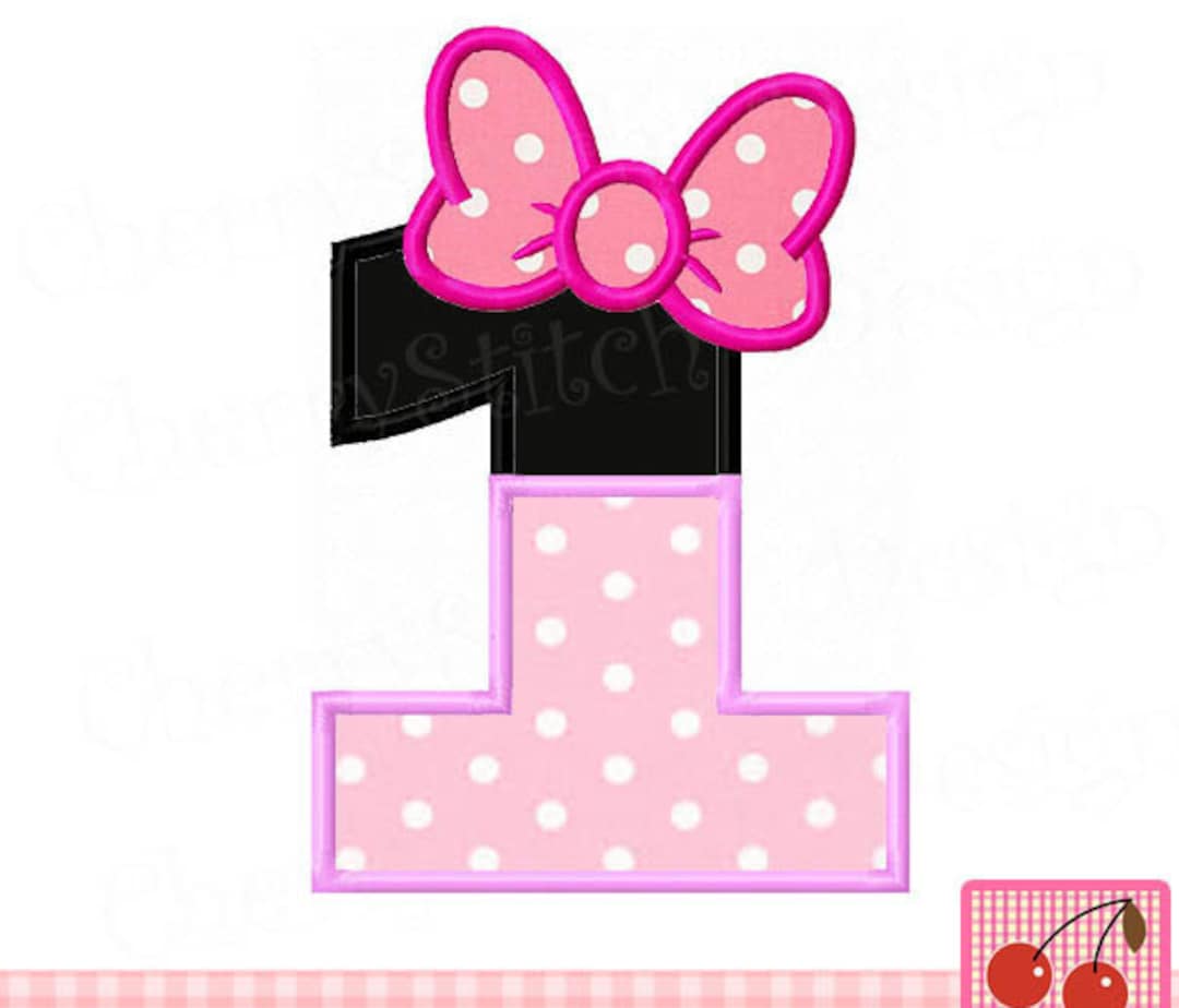 Minnie Number 1 Birthday Embroidery Applique Design - Etsy