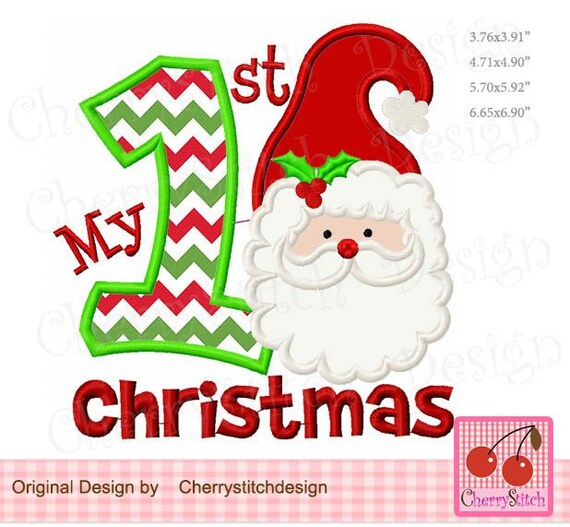 My 1st Christmas Santa Claus Embroidery applique CH0165 | Etsy