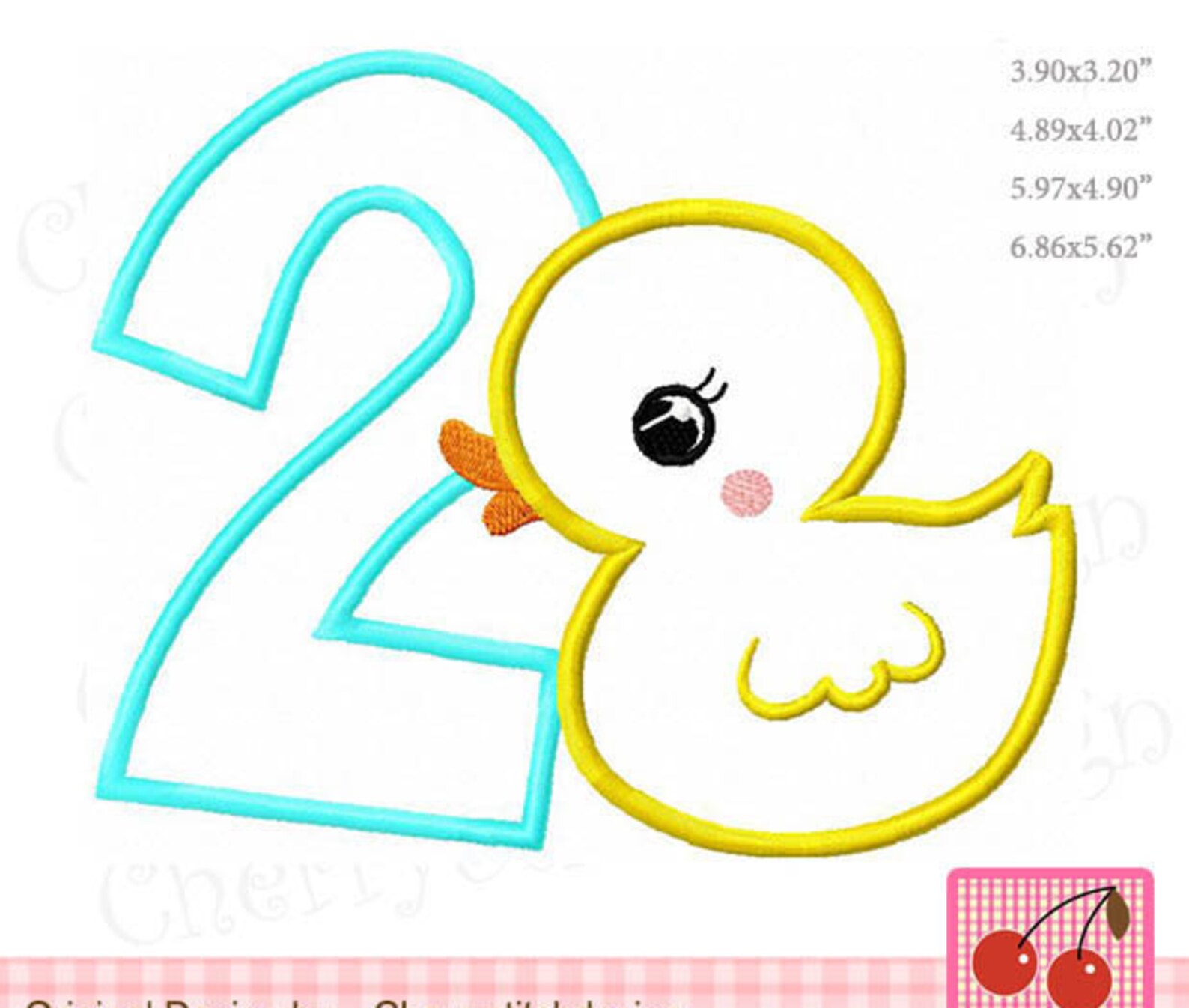 Duck Number 2 Birthday Machine Embroidery Applique Design - Etsy