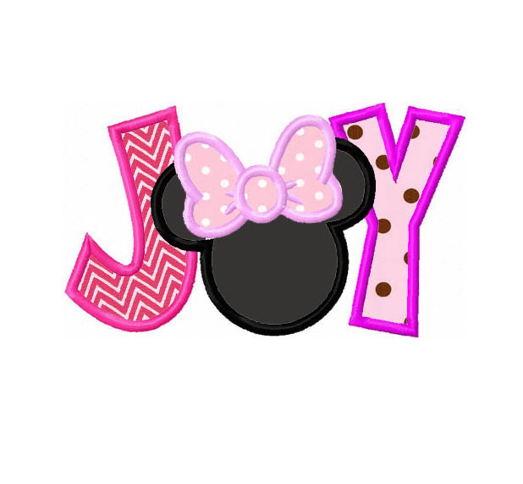 Christmas JOY Minnie JOY Machine Embroidery Applique - 4x4 5x5 6x6" - Etsy