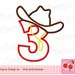 Cowgirl Hat Number 3 Machine Embroidery Applique - Etsy
