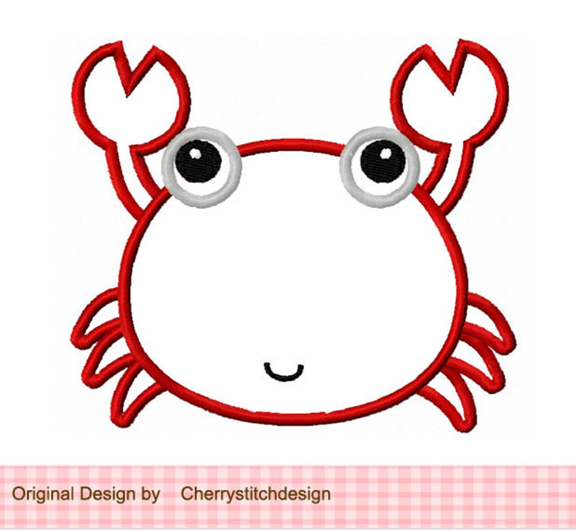 Crab Machine Embroidery Applique Design 4x4 5x5 6x6 - Etsy