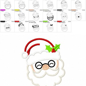 Christmas Santa Claus, Santa Face Machine Embroidery Applique CH0259 - Etsy