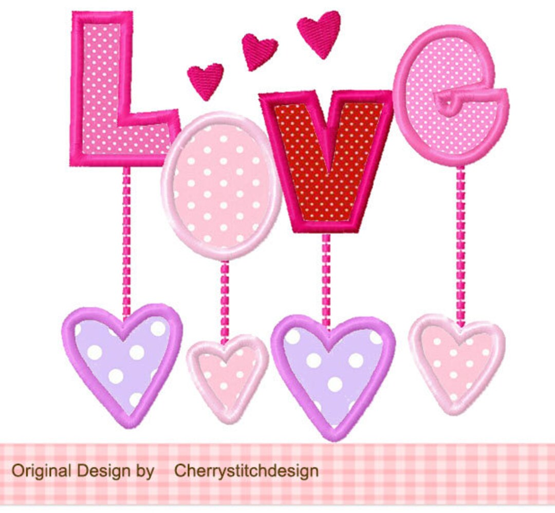 LOVE Machine Embroidery Applique Design - Etsy