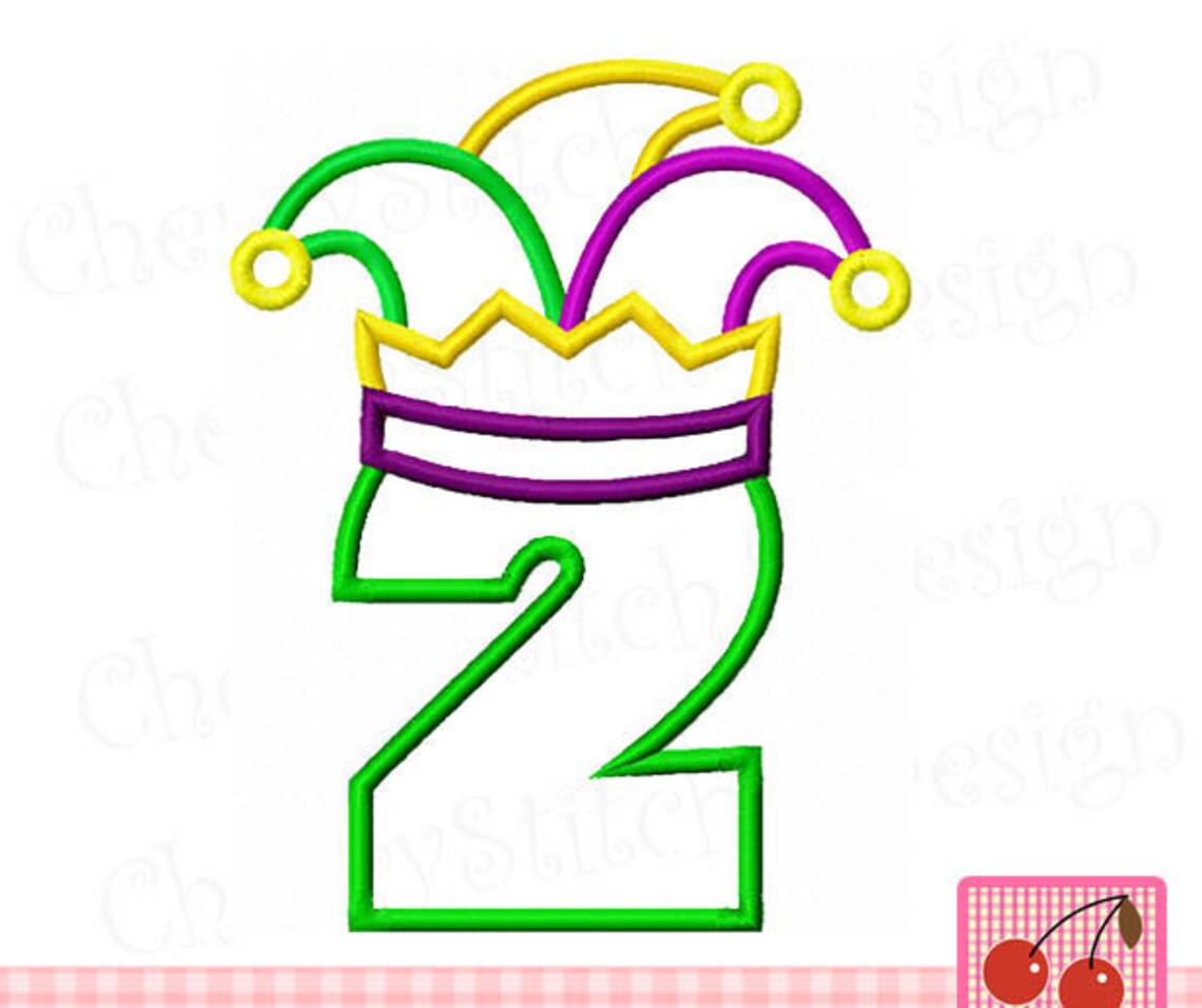 Mardi Gras Number 2 Jester hat Number 2 Mardi Gras Machine | Etsy