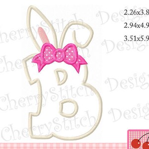 Easter Bunny Monogram B Letter B Machine Embroidery Applique Design - Etsy