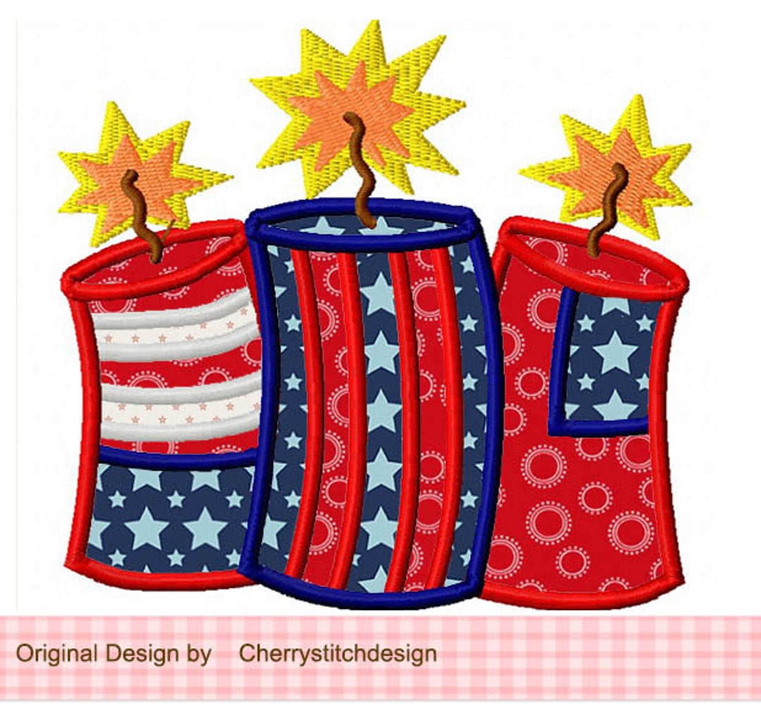 Firecrackers Patriotic Firecrackers 4th of July Embroidery Applique - Etsy