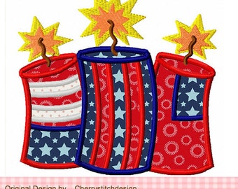 4th of July Firecrackers Patriotic Firecrackers Embroidery | Etsy