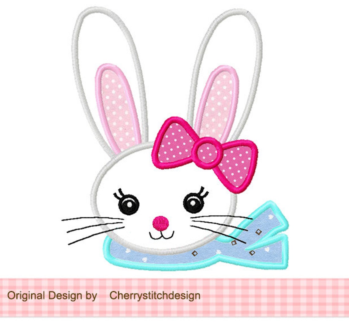 Bunny Girl Machine Embroidery Applique Design 4x4 5x5 | Etsy