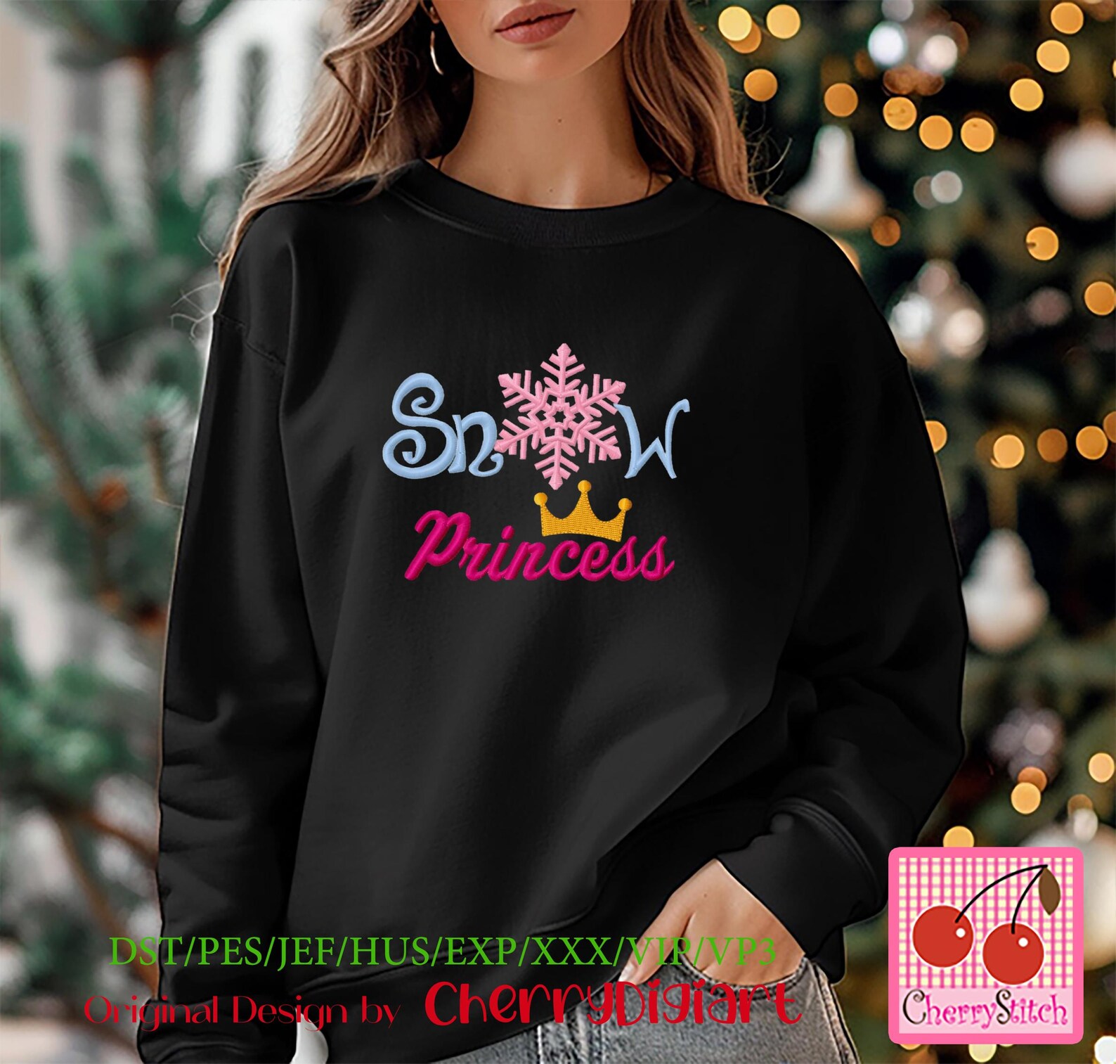 Snow Princess Machine Embroidery Design | Christmas & Winter Shirt ...