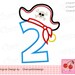 Pirate Number 2 Birthday Machine Embroidery Applique - Etsy