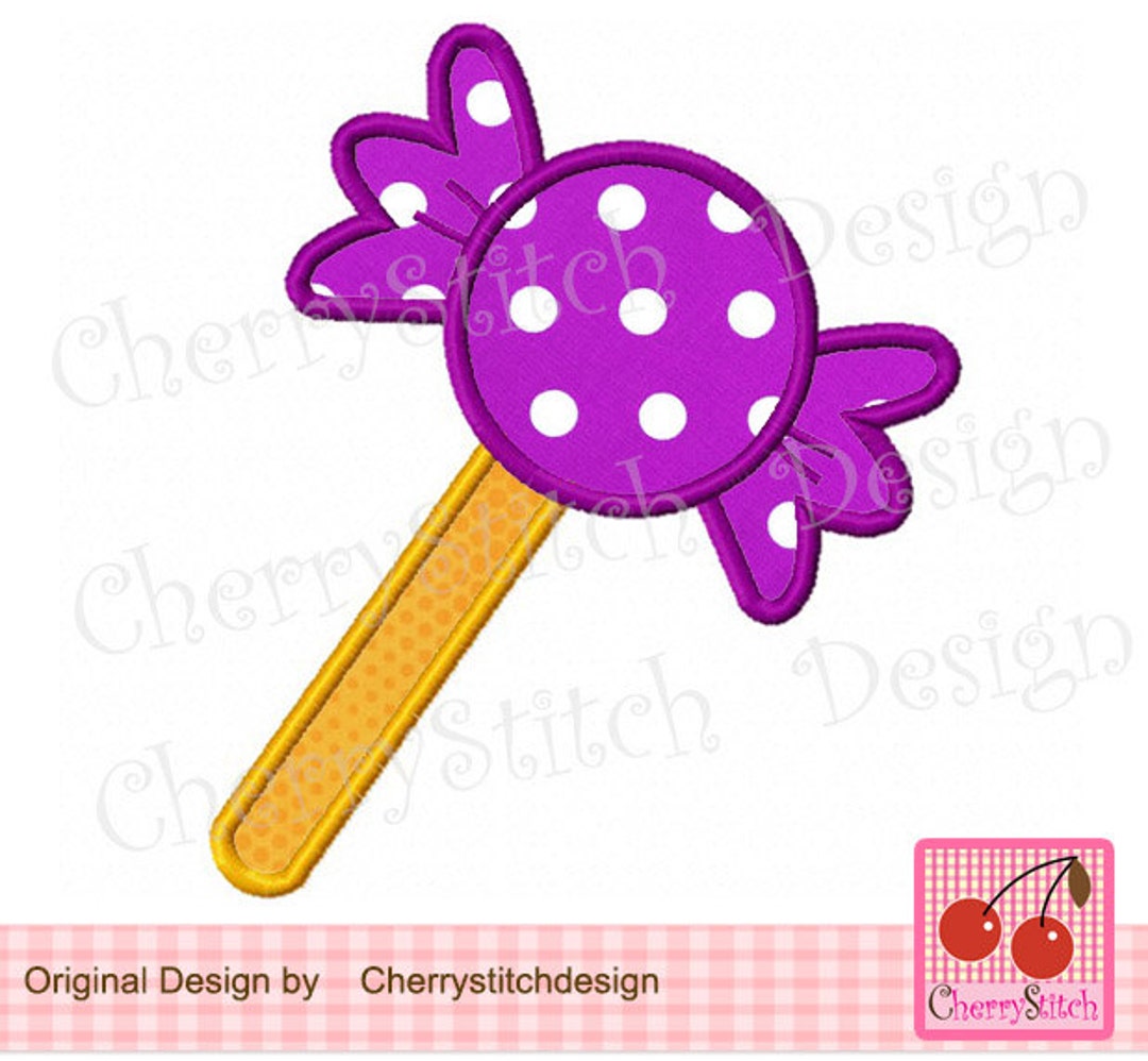 Lollipop Machine Embroidery Applique - Etsy