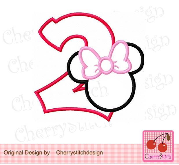 Minnie Number 2 Birthday Machine Embroidery Design for 4x4 - Etsy