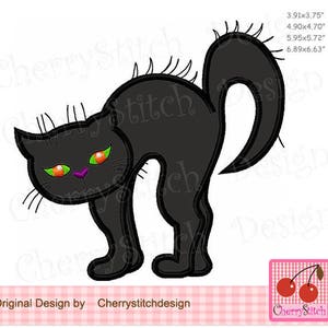 Halloween Black Cat Halloween Machine Embroidery Applique Design - Etsy