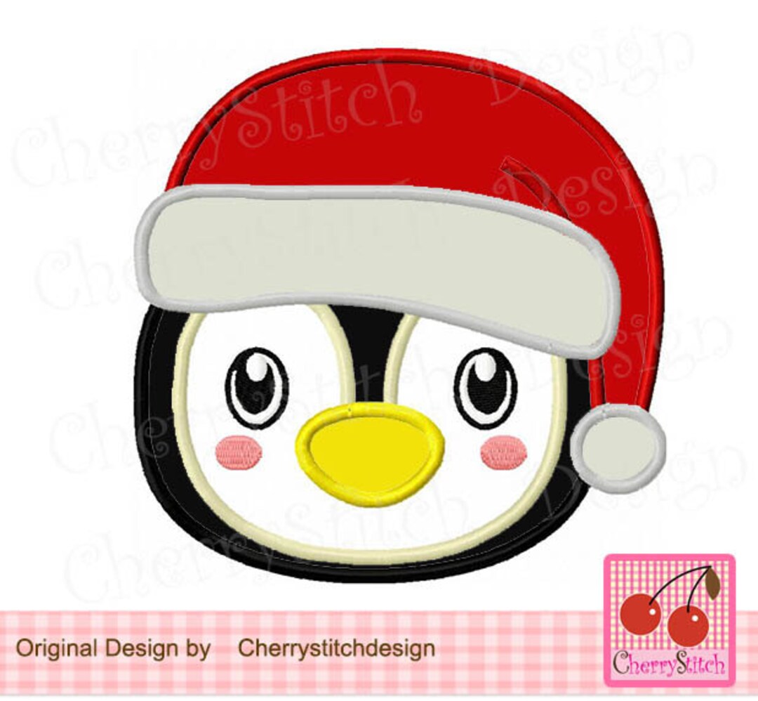 Christmas Penguin Machine Embroidery Applique - Etsy