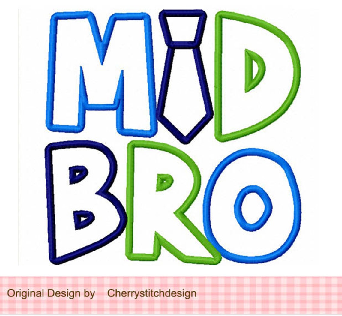 MID BRO Machine Embroidery Applique Design 4x4 5x5 6x6 | Etsy