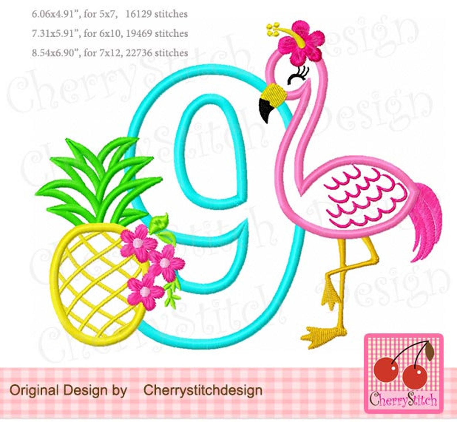 Flamingo pineapple number 9 Birthday number 9 Machine | Etsy
