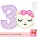 Cat Number 3 Kitty Cat Birthday Number 3 Machine Embroidery - Etsy