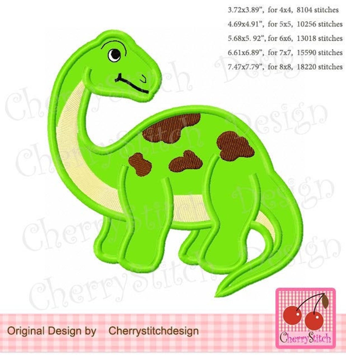 Dinosaur Brontosaurus Animal Machine Embroidery Applique AN0456 - Etsy