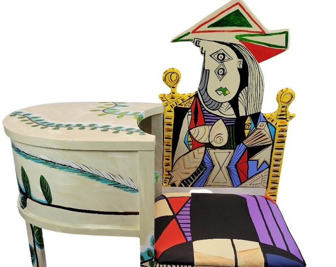Picasso Femme Au Jardin Telephone Chair Painted by Artist Todd Fendos ...