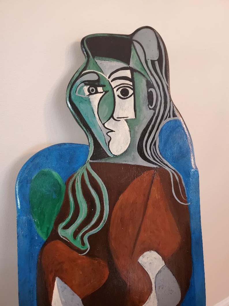 Picasso Woman Sitting in an Armchair jaqueline Upcycled - Etsy