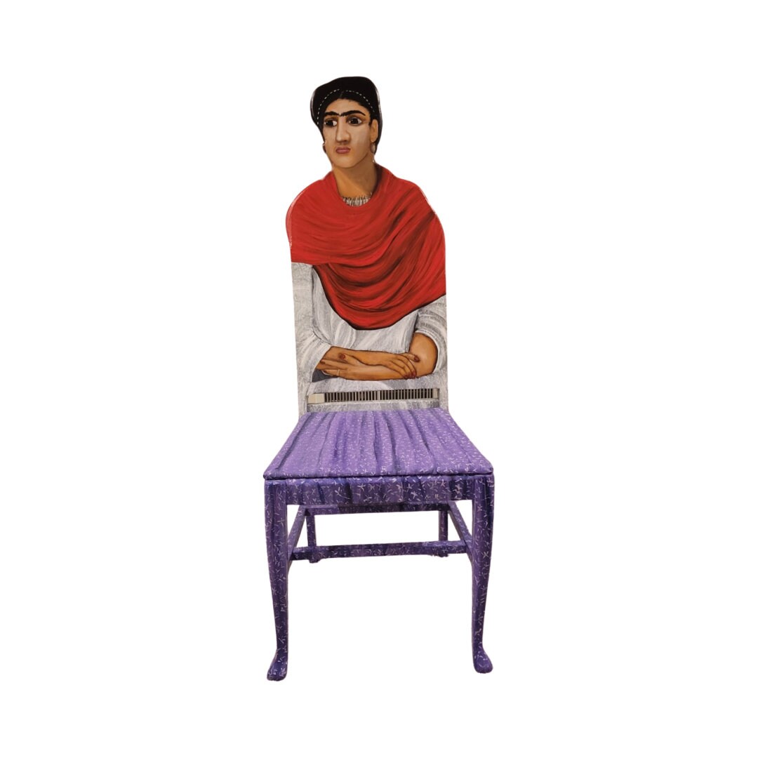 Frida Kahlo With a Red Shawl Chair Painted by Artist Todd Fendos - Etsy