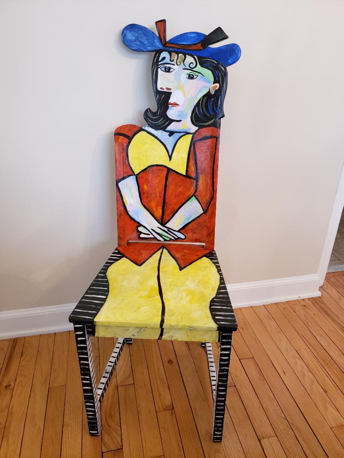 Picasso Portrait of a Young Girl Upcycled Chair Painted by | Etsy