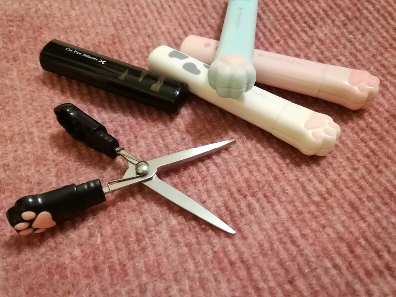 Cat Claw Shape Folding Scissors Cute Cat Compact Scissors Slim - Etsy