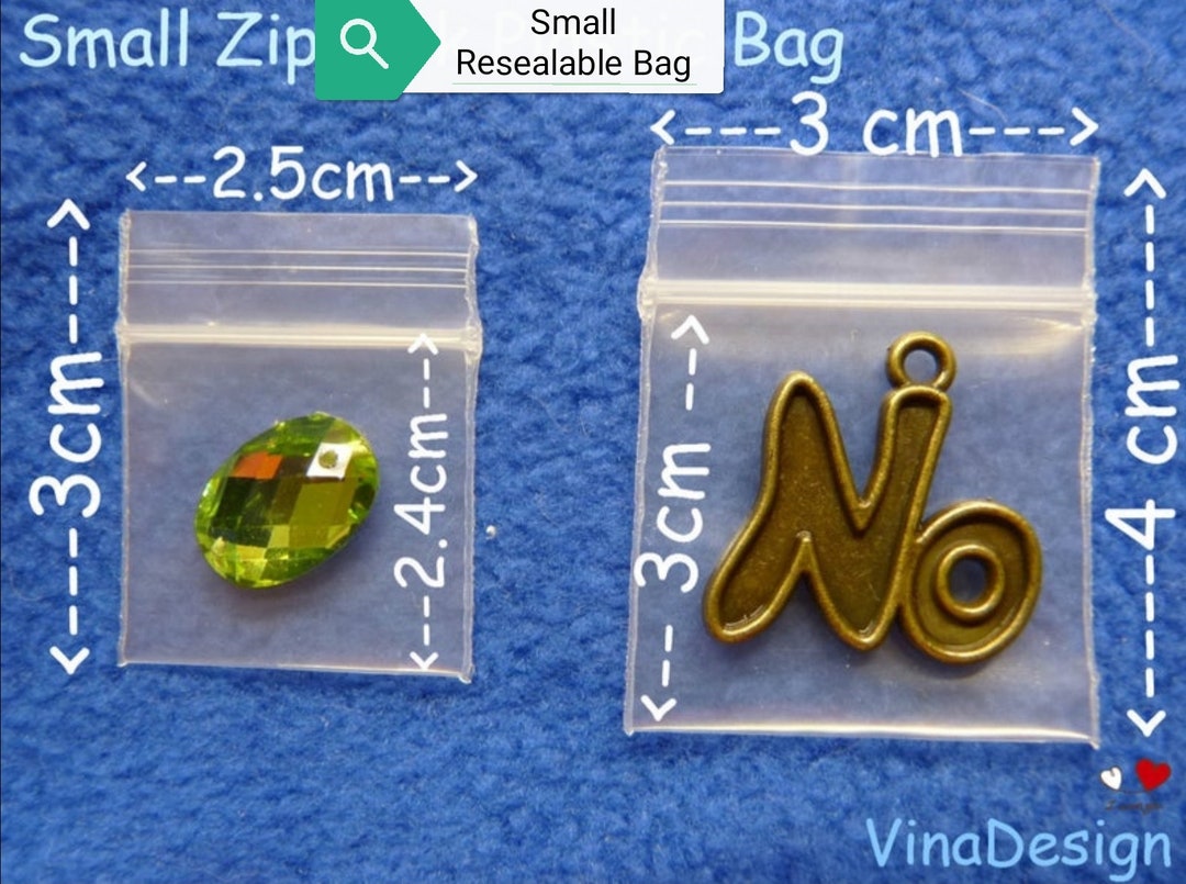 Mini Resealable Bag 2.5x3cm Thick Zip Bag Storage Clear 3x4 Plastic Bag ...